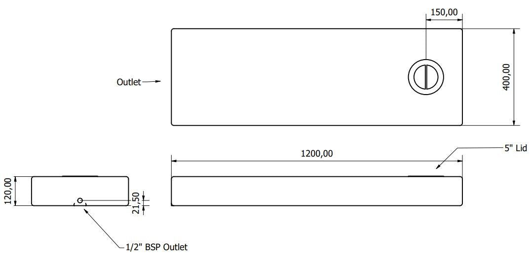 51 Liter flacher Wassertank für drinnen oder unterflur – waerchzueg.ch